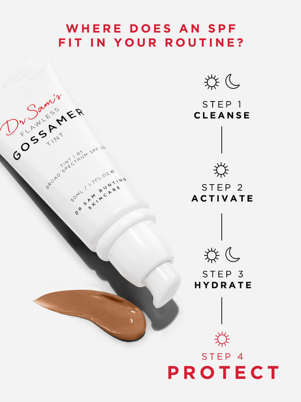 Flawless Gossamer Tint SPF 50 | Tinted Sunscreen | Dr Sam's