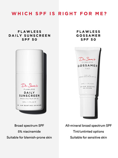 Flawless Gossamer Tint SPF 50 | Tinted Sunscreen | Dr Sam's