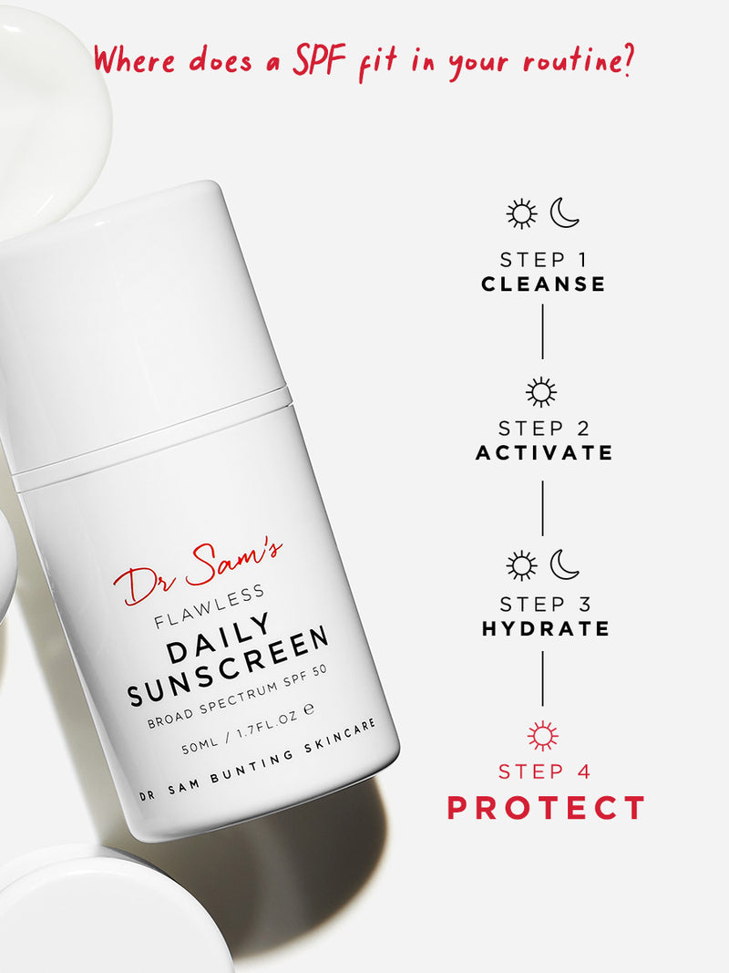 Flawless Daily Sunscreen | Daily Face Sunscreen SPF 50 | Dr Sam's