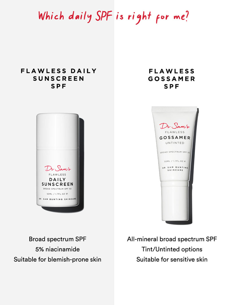 Flawless Daily Sunscreen | Daily Face Sunscreen SPF 50 | Dr Sam's